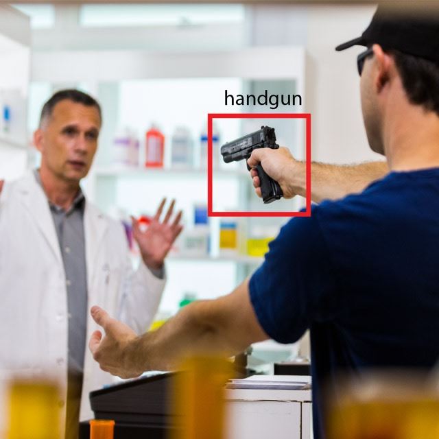 Visual gun detection for active shooter prevention